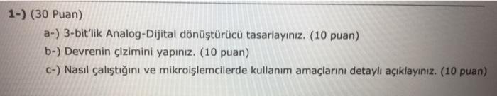 Solved A)design a 3 bit analog to digital converterB)draw | Chegg.com