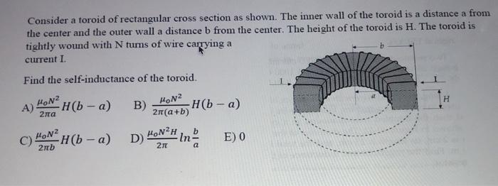 Solved Consider a toroid of rectangular cross section as | Chegg.com