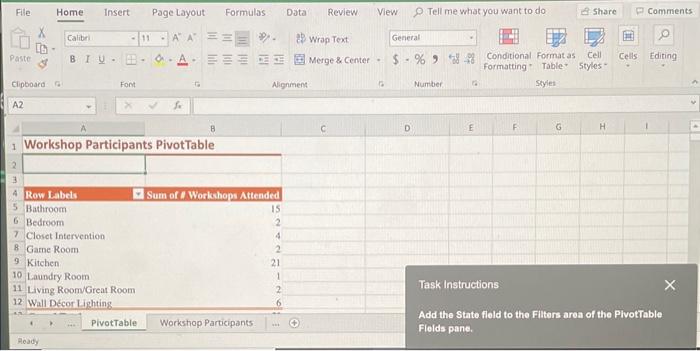 Solved Task Instructions Add the State fleld to the Filters | Chegg.com