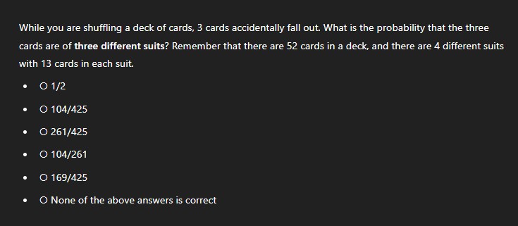 Solved While you are shuffling a deck of cards, 3 ﻿cards | Chegg.com