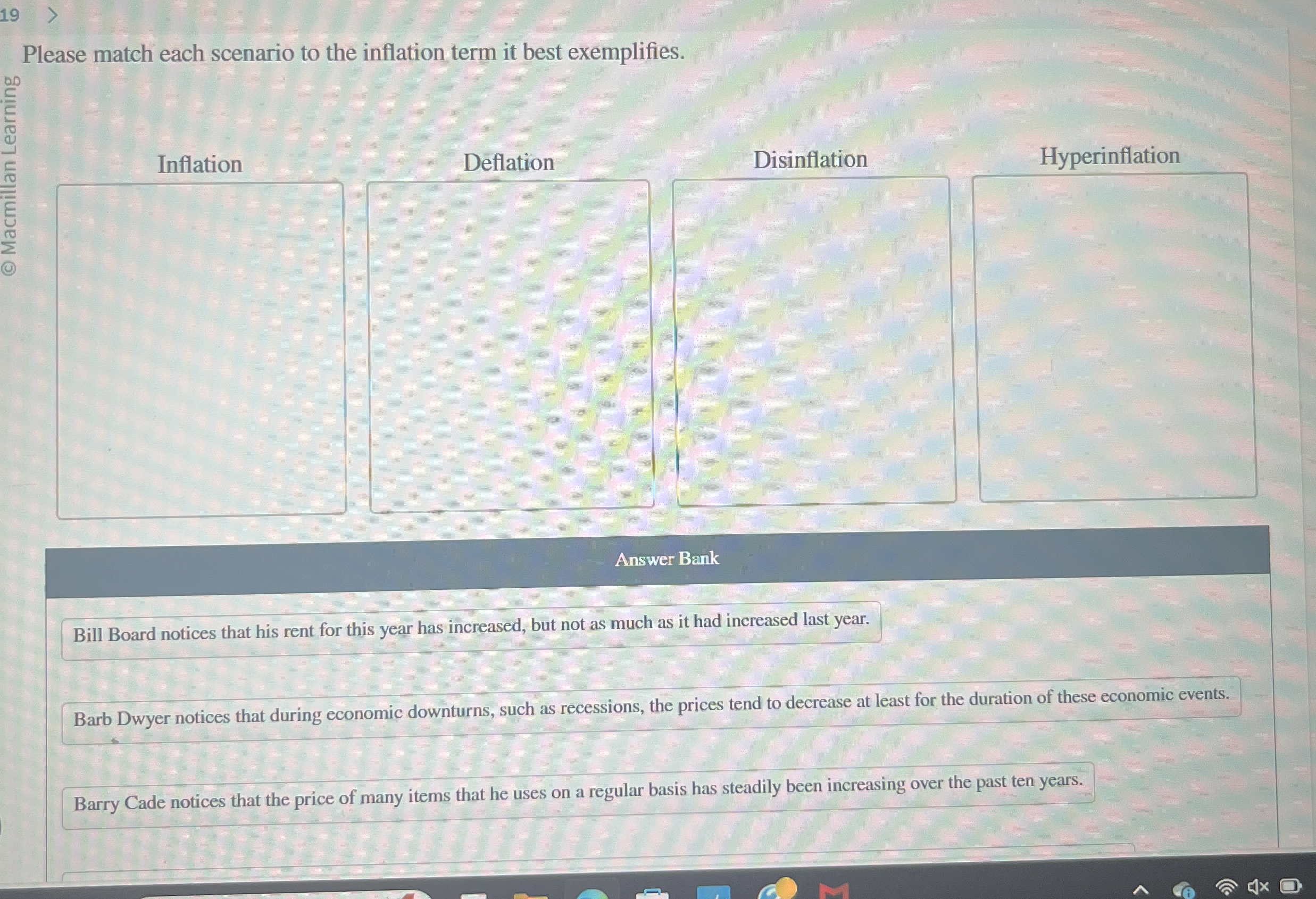 Solved Please match each scenario to the inflation term it | Chegg.com