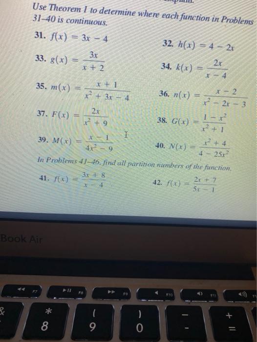 Solved Use Theorem I to determine where each function in | Chegg.com