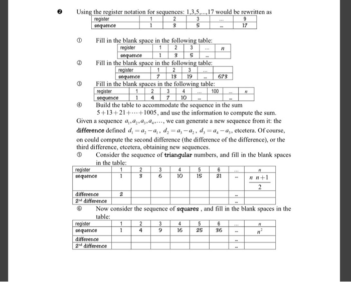 Solved 2 3 3 5 9 17 1 n 3 5 13 19 673 100 1 4 7 10 Using the | Chegg.com