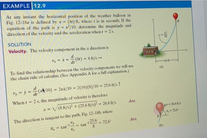 Solved EXAMPLE 12.9 B At any instant the horizontal position | Chegg.com