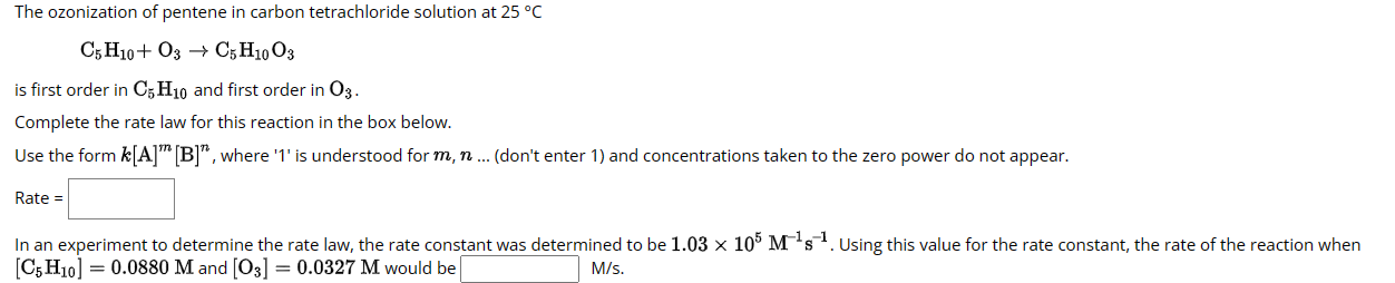 Solved The ozonization of pentene in carbon tetrachloride | Chegg.com