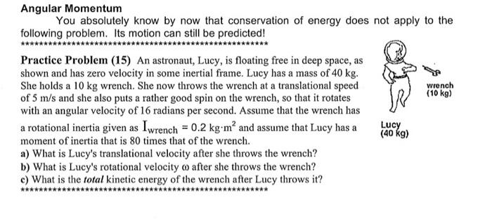Solved Angular Momentum You absolutely know by now that | Chegg.com