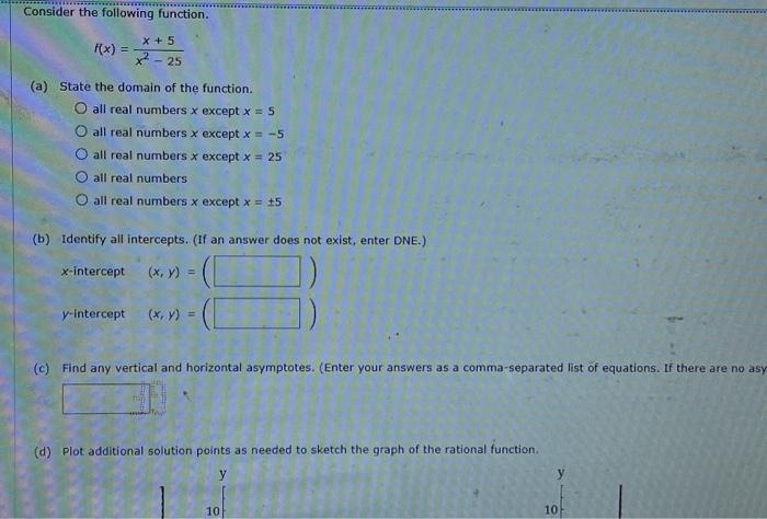 Solved Consider the following function. f(x) = x + 5 +²- - | Chegg.com