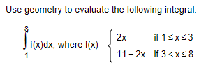 Solved Use geometry to evaluate the following integral. | Chegg.com