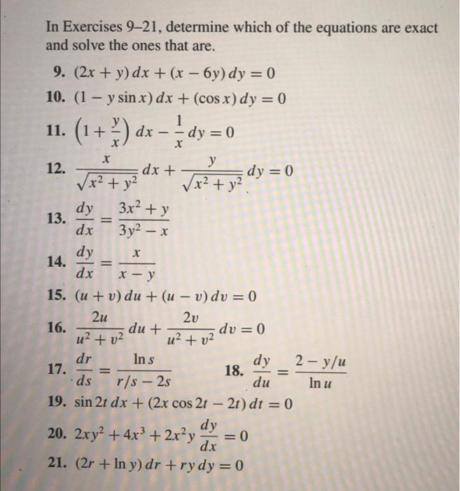 Solved In Exercises 9-21, determine which of the equations | Chegg.com
