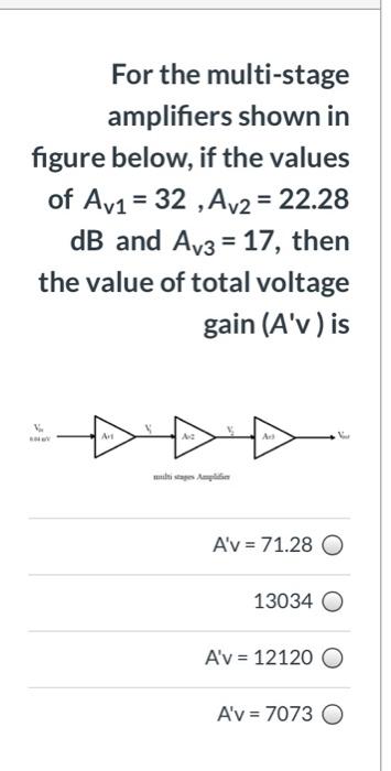 Solved For the multi-stage amplifiers shown in figure below, | Chegg.com
