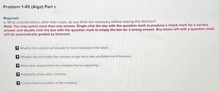 Solved Problem 1-45 (Algo) Cost Data for Managerial Purposes | Chegg.com