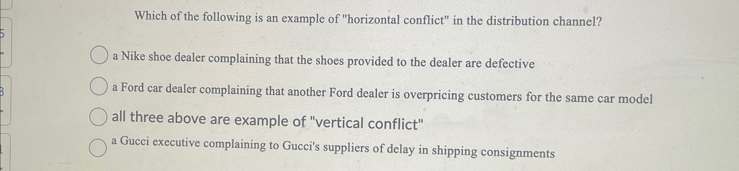 Solved Which of the following is an example of "horizontal | Chegg.com