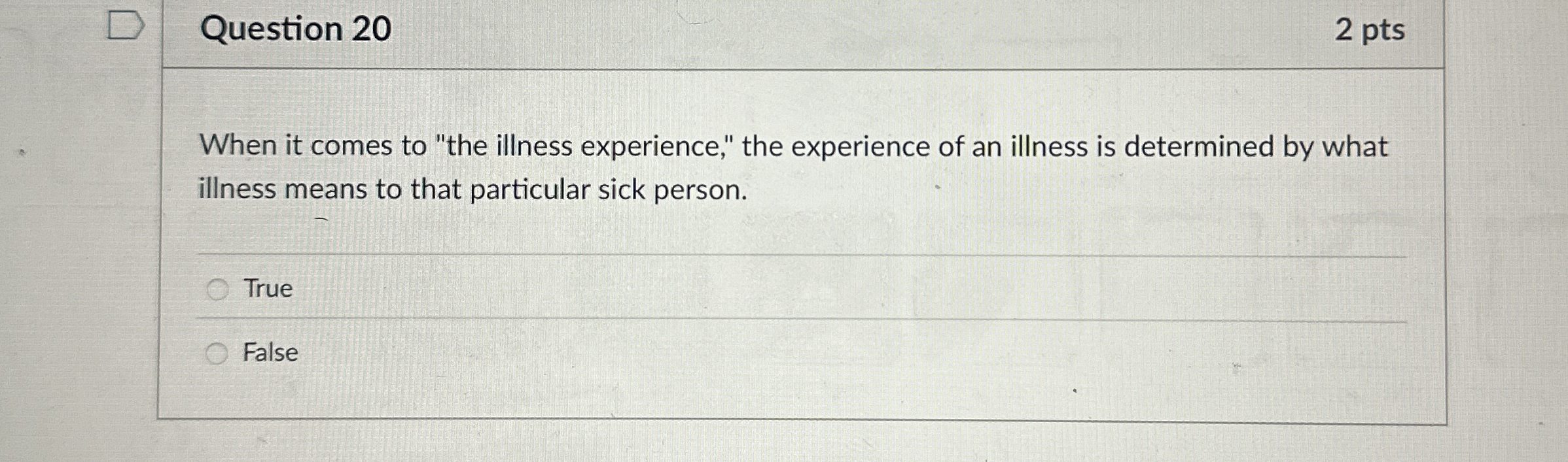 Solved Question 202 ﻿ptsWhen it comes to "the illness | Chegg.com