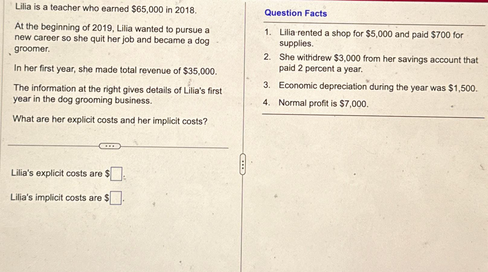 Solved Lilia is a teacher who earned $65,000 ﻿in 2018 .At | Chegg.com