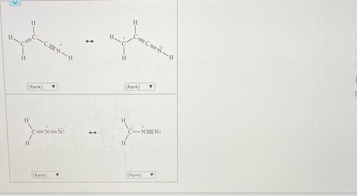 Solved Rank the resonance structures in each row of the | Chegg.com