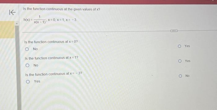 Solved Find all x-values where the function is discontinuous | Chegg.com