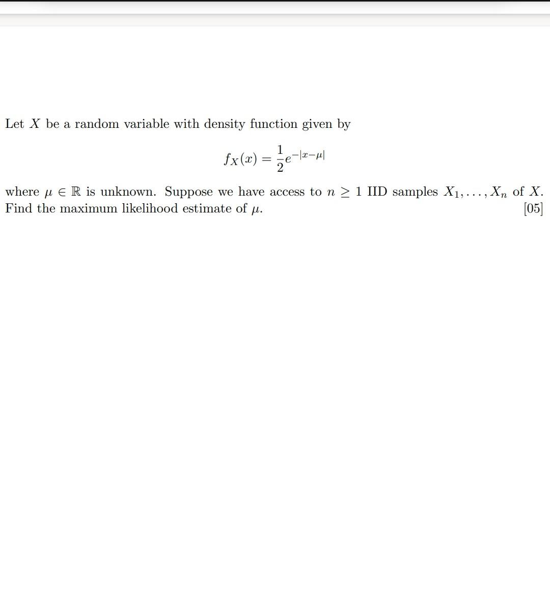 Solved Let x ﻿be a random variable with density function | Chegg.com
