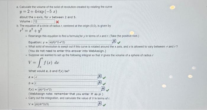 Solved Calculate the volume of the solid of revolution | Chegg.com
