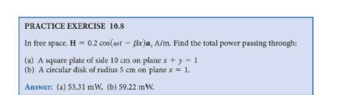 Solved PRACTICE EXERCISE 10.8In free space, | Chegg.com