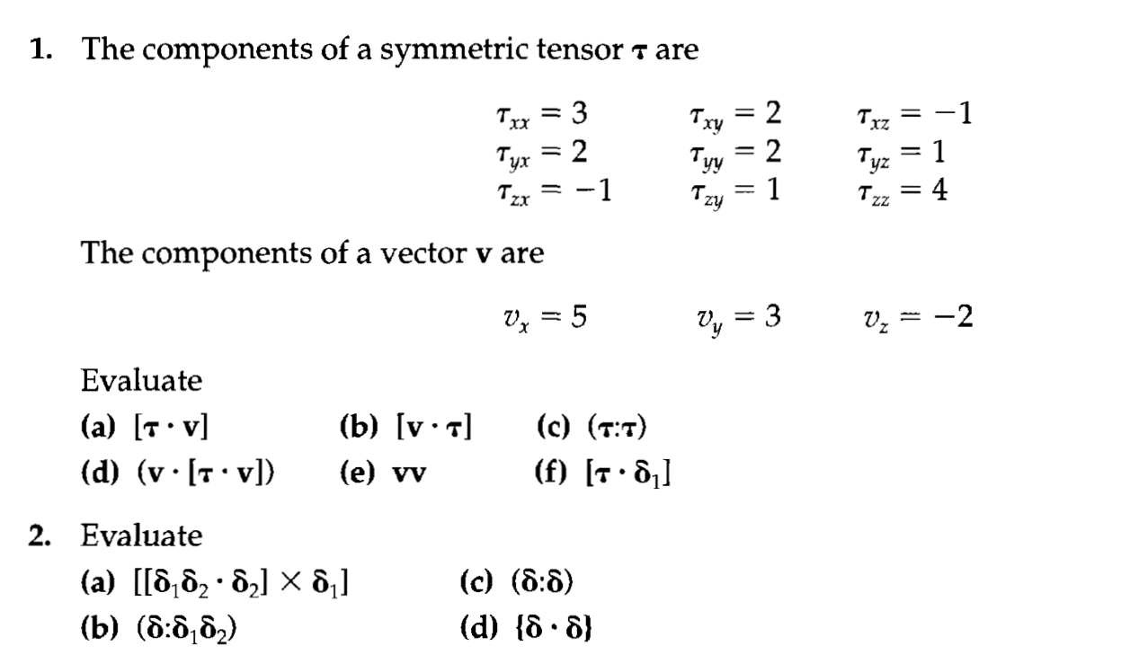 Solved The components of a symmetric tensor τ | Chegg.com