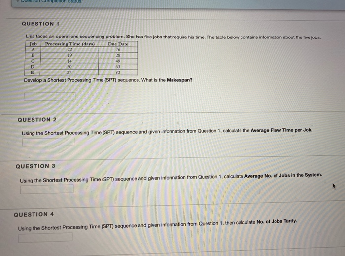 Solved tion completion Status: QUESTION 1 Due Date Lisa | Chegg.com