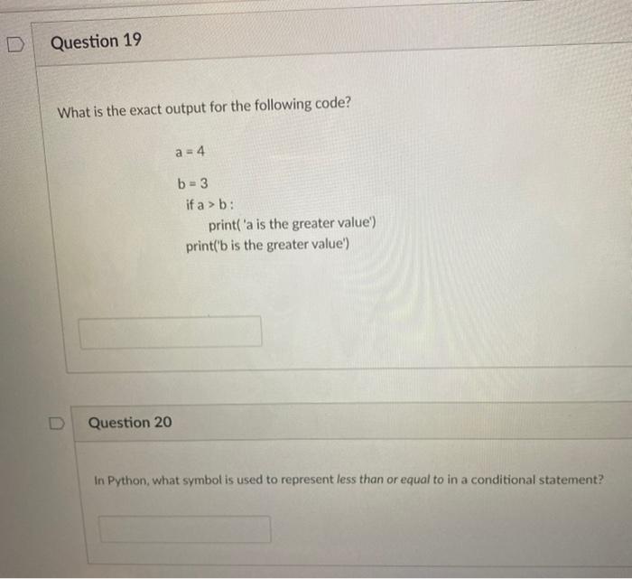 Solved Question 19 What Is The Exact Output For The