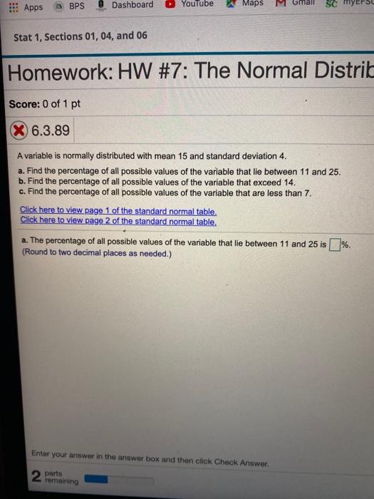 Solved Apps BPS Dashboard YouTube Maps M Gmall SC Stat 1, | Chegg.com