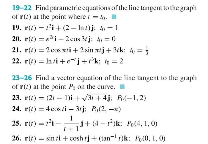 Solved 19-22 Find parametric equations of the line tangent | Chegg.com