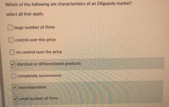 Solved Which of the following are characteristics of an | Chegg.com