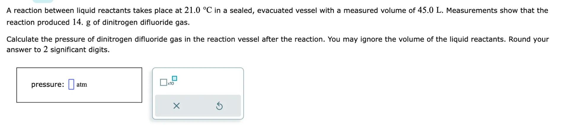 Solved A reaction between liquid reactants takes place at | Chegg.com