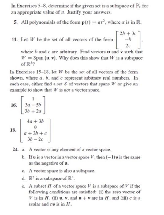 Solved In Exercises 5-8, determine if the given set is a | Chegg.com