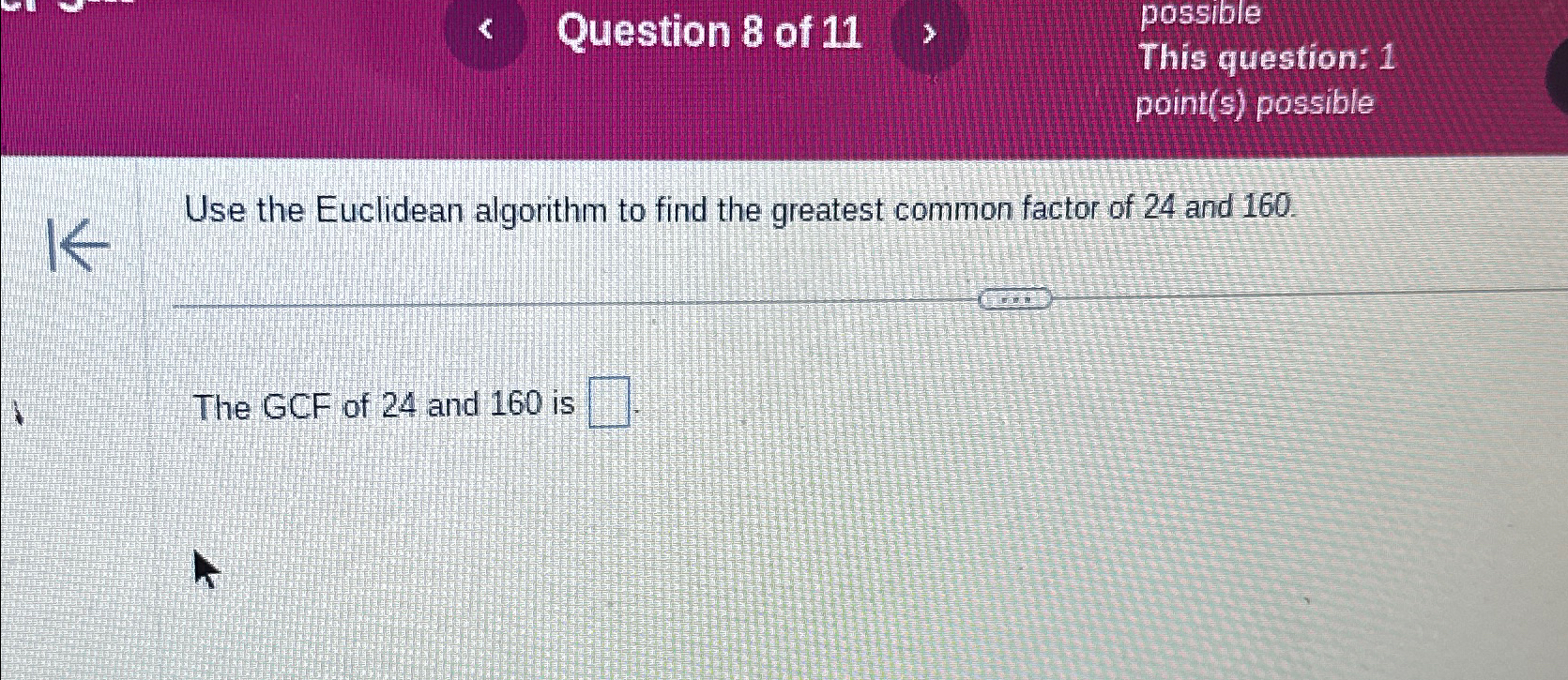 Solved Question 8 ﻿of 11possibleThis question: 1point(s) | Chegg.com