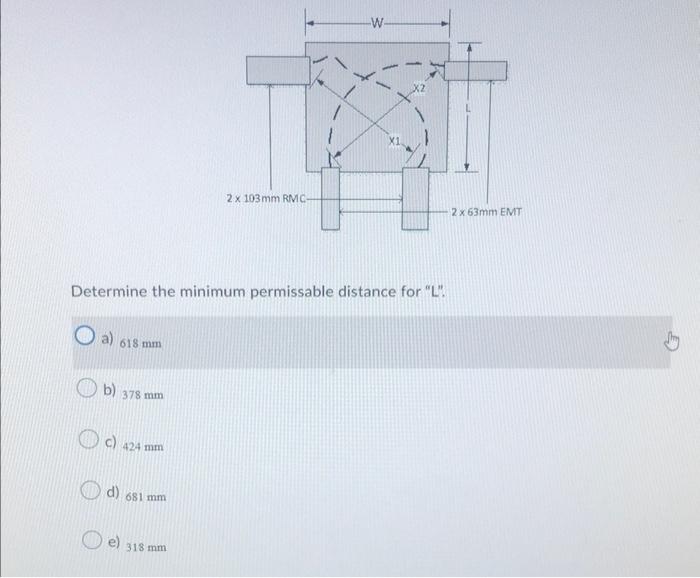 Determine the minimum permissable distance for "L". | Chegg.com
