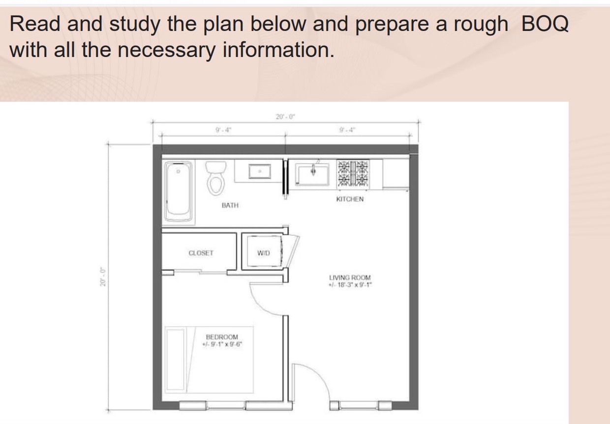 Solved Read and study the plan below and prepare a rough BOQ | Chegg.com