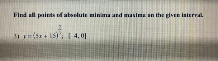 Solved Find all points of absolute minima and maxima on the | Chegg.com