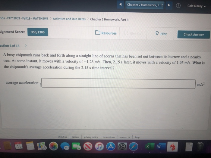 Solved Chapter 2 Homework, P Cole Maxey rida- PHY | Chegg.com