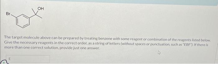 Solved The target molecule above can be prepared by treating | Chegg.com