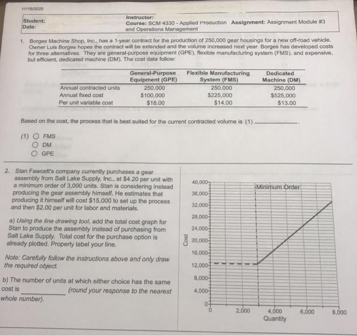 Solved 1/10/2020 Instructor: Student: Course: SCM 4330 - | Chegg.com