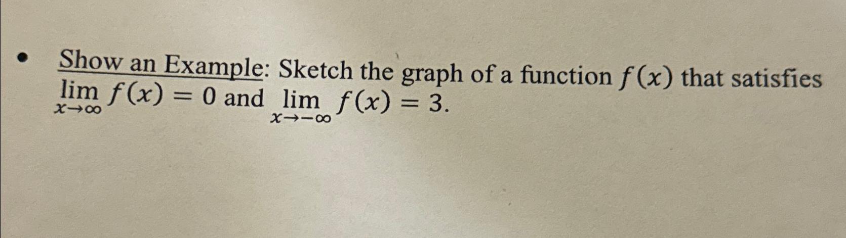 Solved Show an Example: Sketch the graph of a function f(x) | Chegg.com