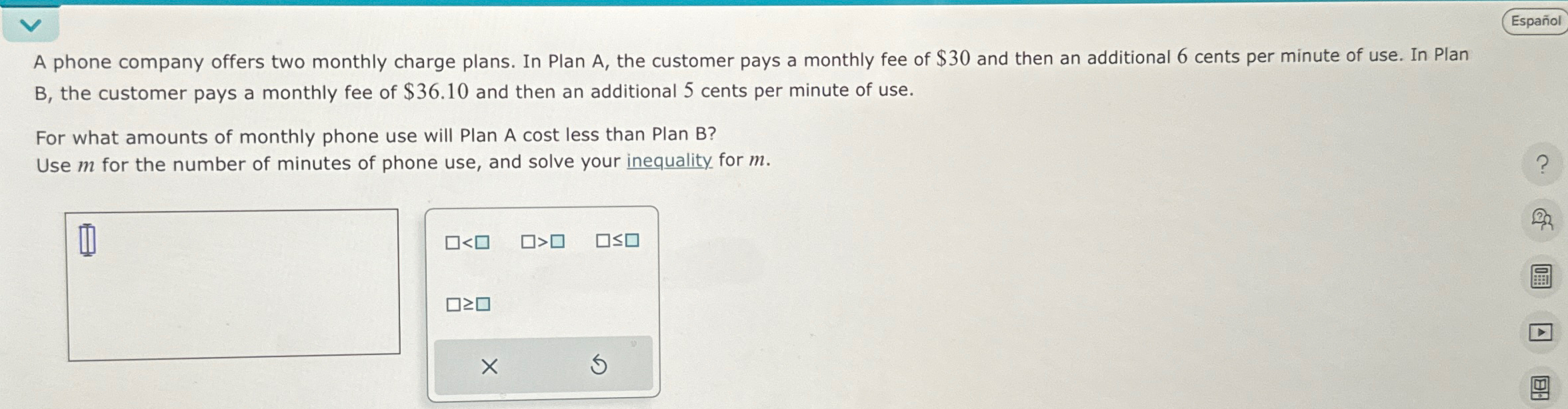 Solved A phone company offers two monthly charge plans. In | Chegg.com