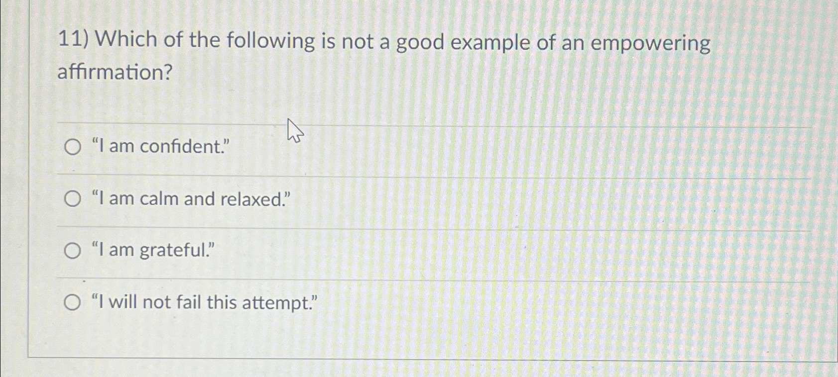Solved Which of the following is not a good example of an | Chegg.com