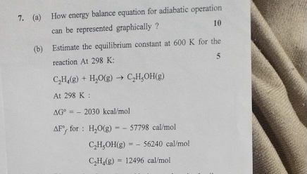 Solved (a) ﻿How energy balance equation for adiabatic | Chegg.com