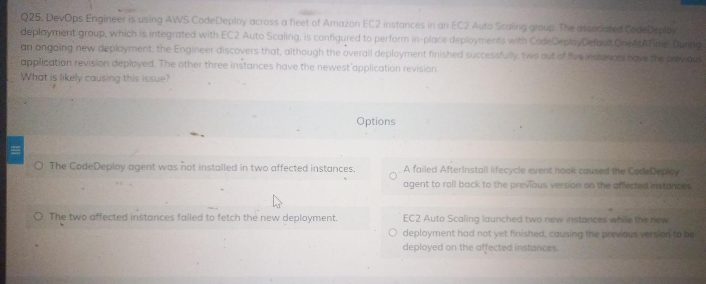 Solved application revision deployed. The other three | Chegg.com