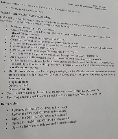 Solved Volatility for molware analysisTask 1: Usiag | Chegg.com
