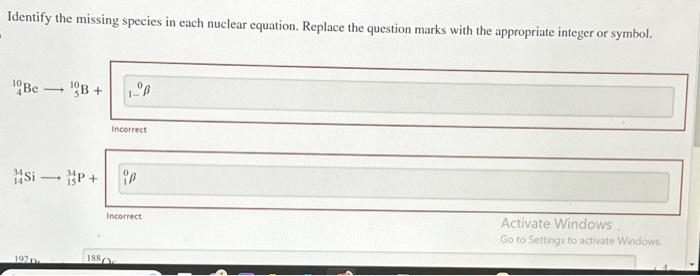 Solved Identify the missing species in each nuclear | Chegg.com