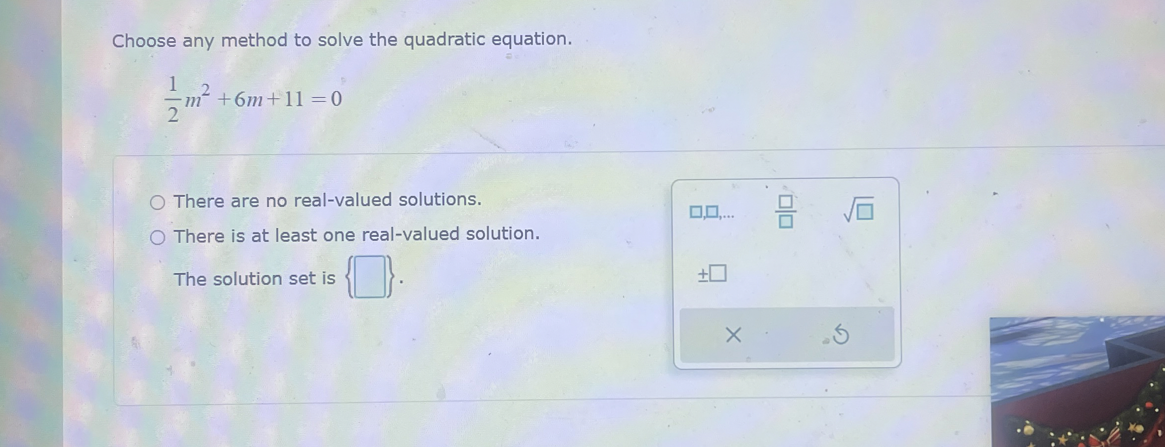 Solved Choose any method to solve the quadratic | Chegg.com