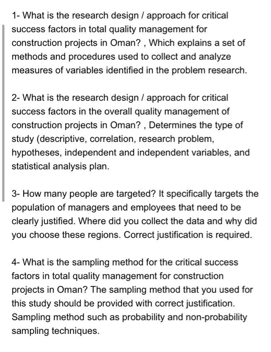 what are Critical success factors in total quality | Chegg.com