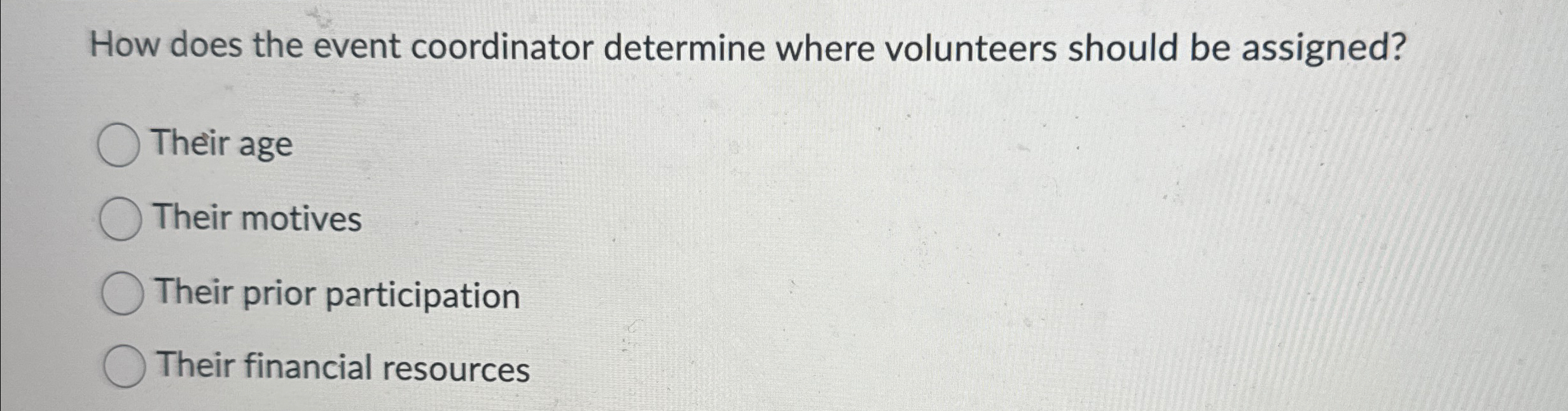 Solved How does the event coordinator determine where | Chegg.com
