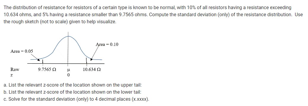 Solved The distribution of resistance for resistors of a | Chegg.com