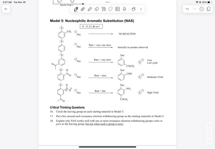 Solved Model 5: Nucleophilic Aromatic Substitution (NAS) | Chegg.com